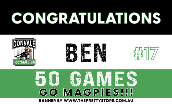 Sports Milestone Banners - Donvale Football Club - The Pretty Store