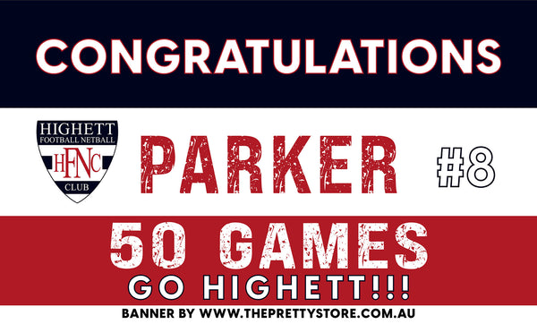 Sports Milestone Banners - Highett Football Club - The Pretty Store