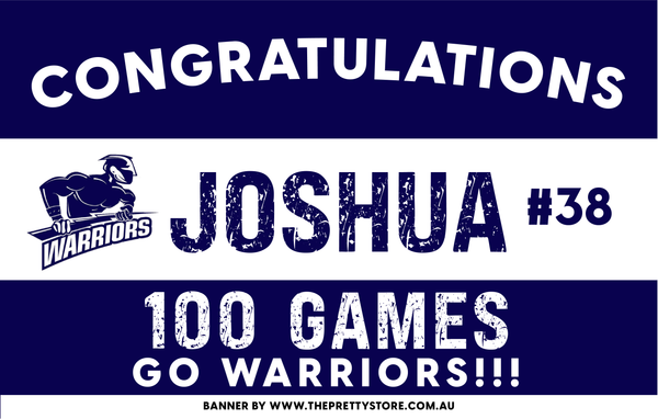 Sports Milestone Banners - Hoppers Crossing Warriors - The Pretty Store