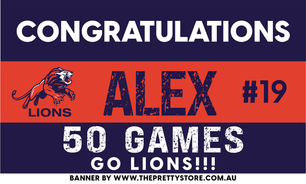 Sports Milestone Banners - Northside Lions Football Club - The Pretty Store