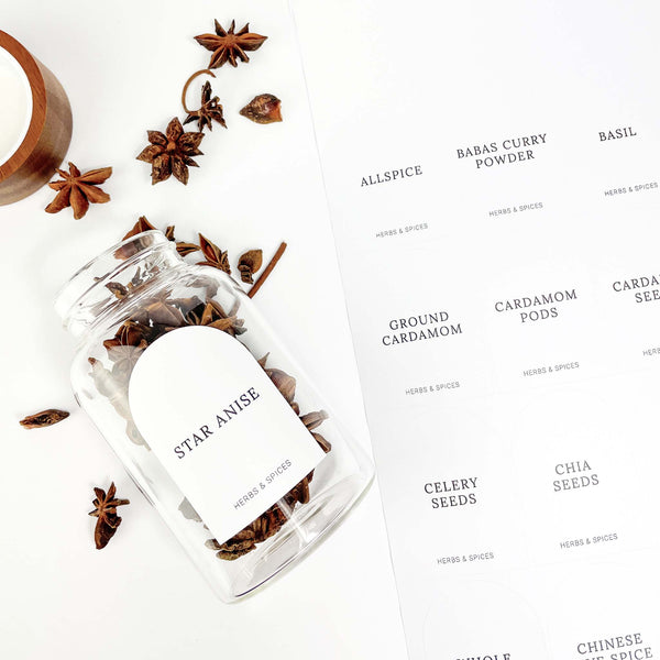 Spice Jar Label Set - Design 28 - Arch - The Pretty Store