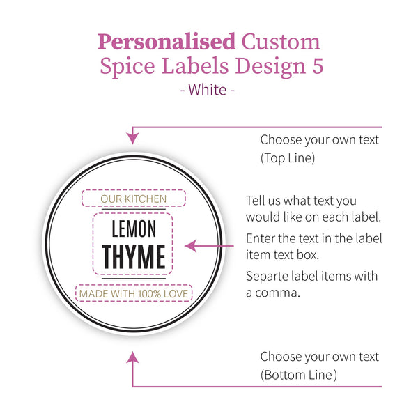 Personalised Custom Spice Labels - Design 5 - The Pretty Store