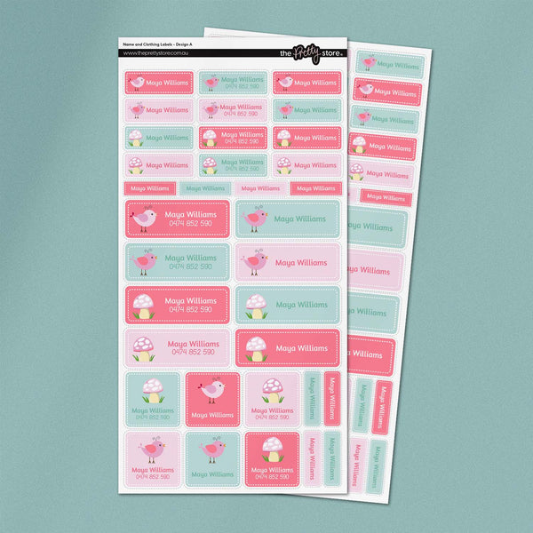 Name & Clothing Labels - Design A - The Pretty Store